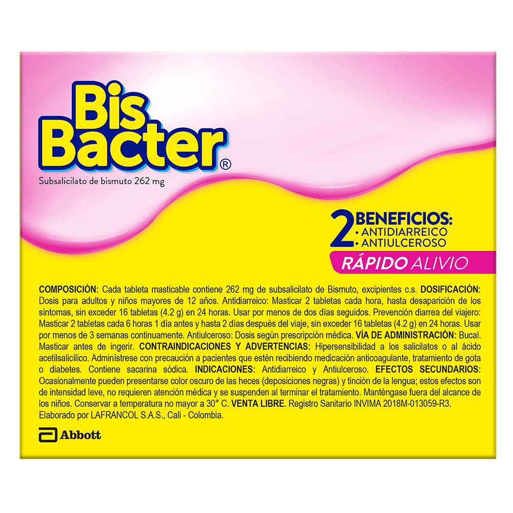 Bisbacter 262 Mg 48 Tabletas