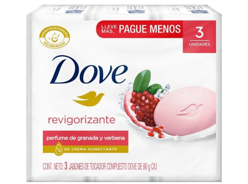 3 Jabones Dove Granada Revigorizante 90G