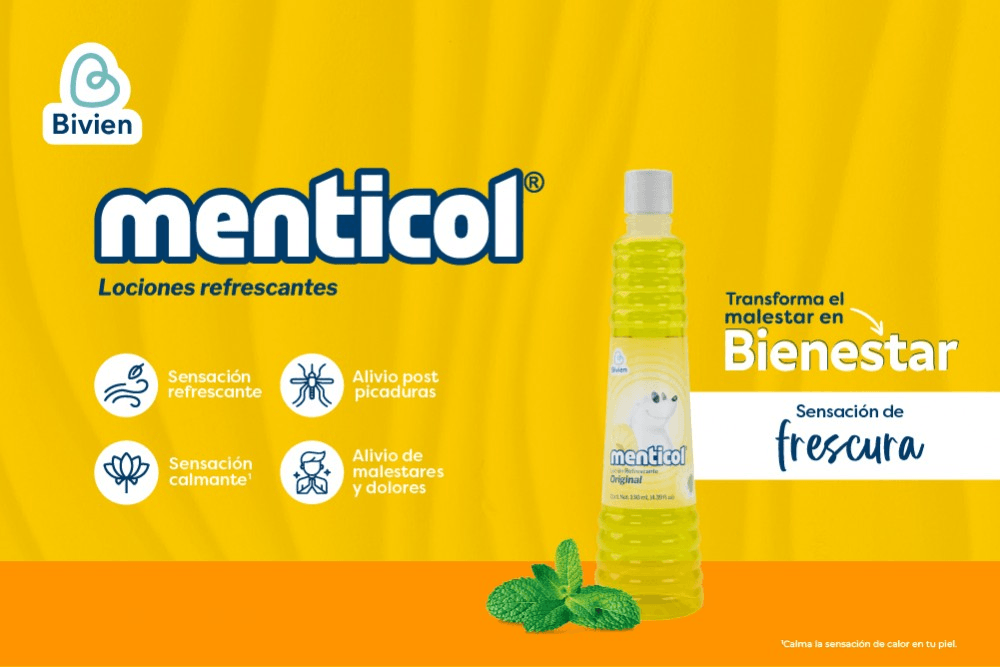 Locion Refrescante Menticol Original Amarillo 130Ml