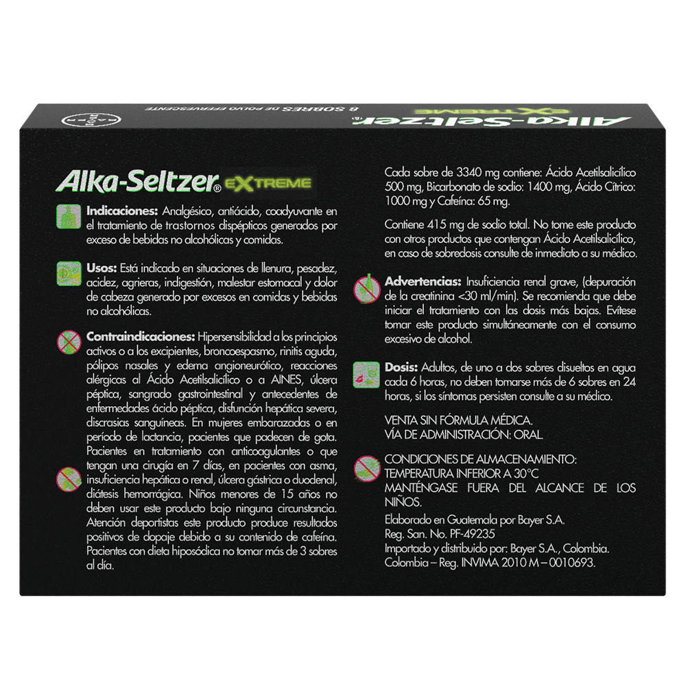 Alka Seltzer Extreme 8 Sobres