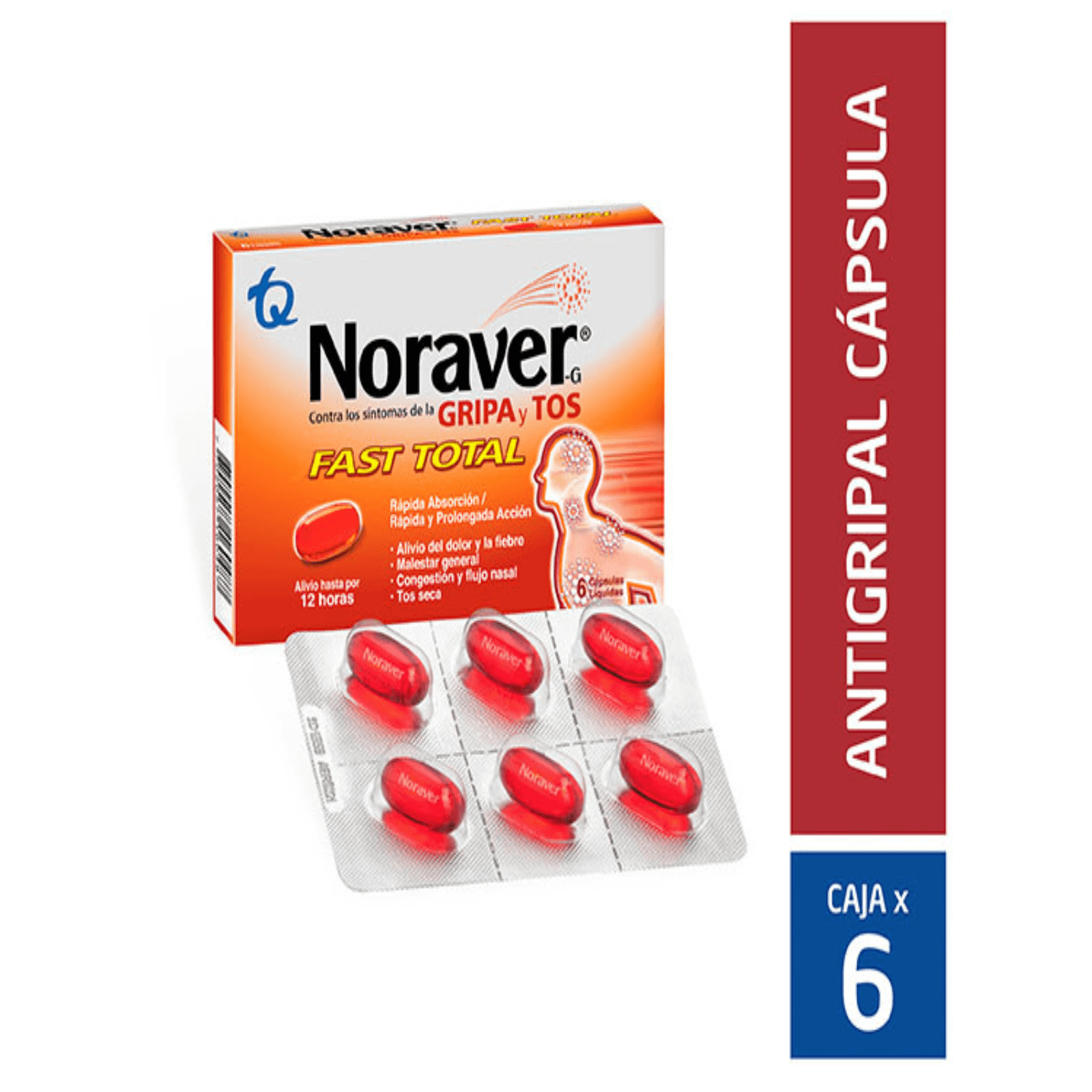 Noraver Gripa Fast Total 6 Capsulas