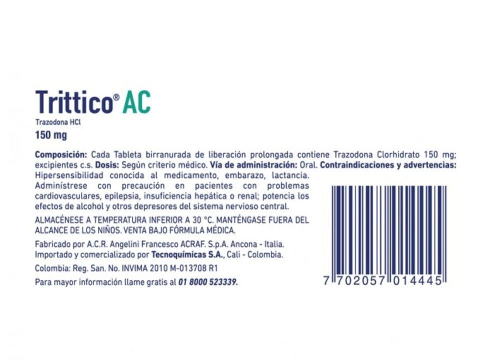 Trittico Ac 150 Mg 20 Tabletas